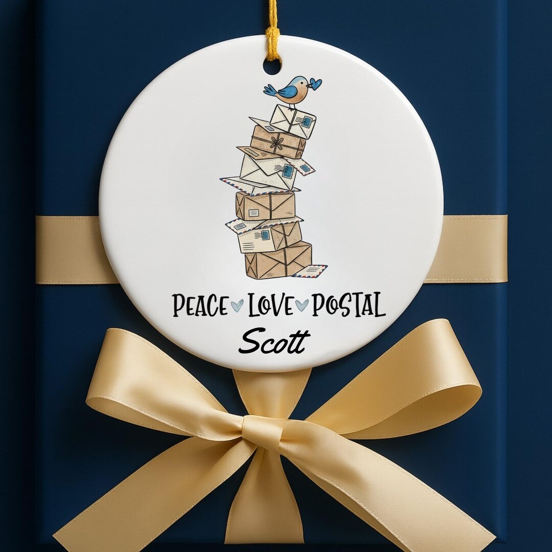 Peace Love Postal Ornament, Mail Carrier Christmas Gift, USPS Worker ...
