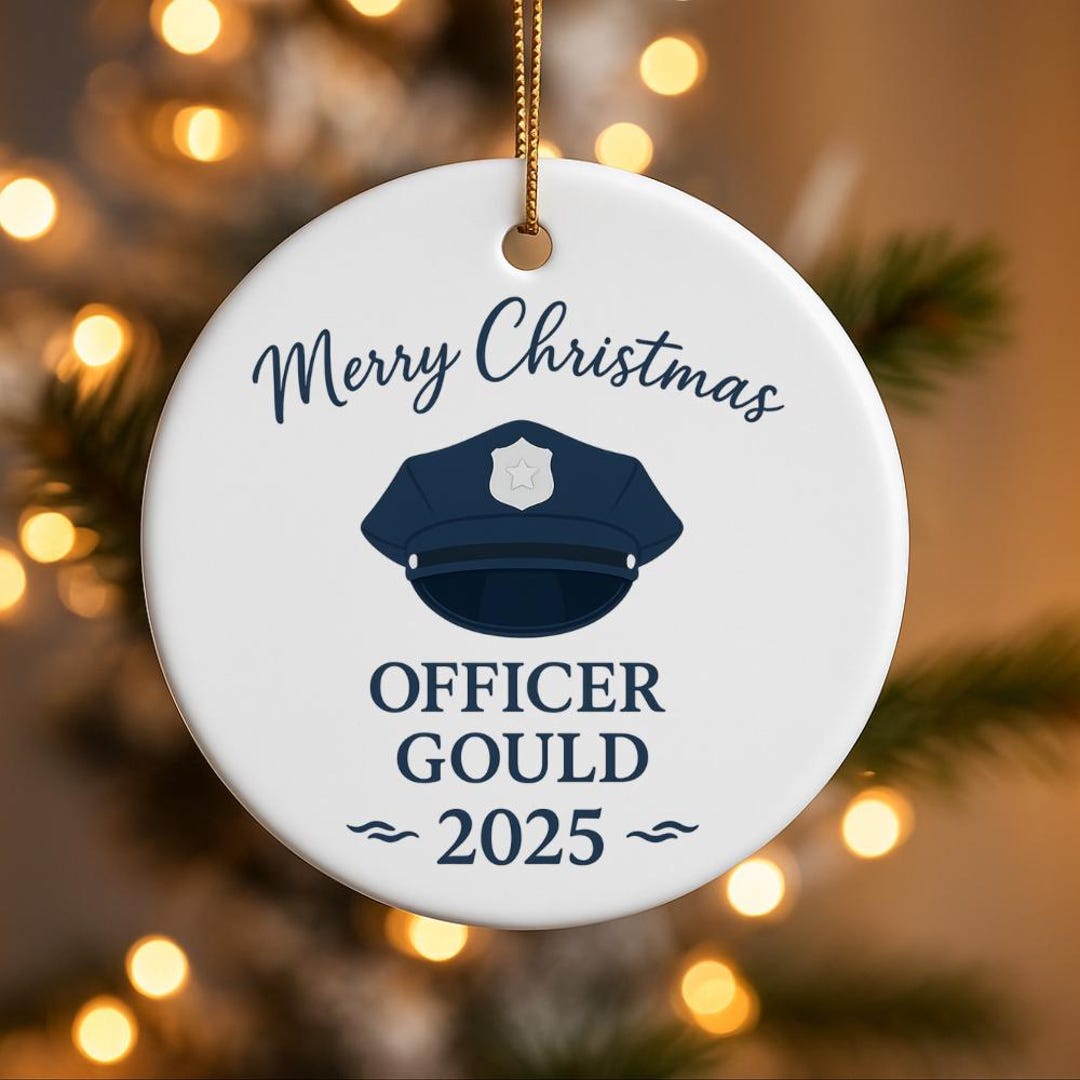Merry Christmas Police Officer Ornament 2025, Personalized Cop Gift ...