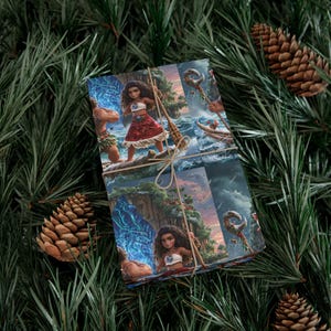 Tropical Gift Wrap Papers | Moana Themed Wrapping Paper for Kids ...