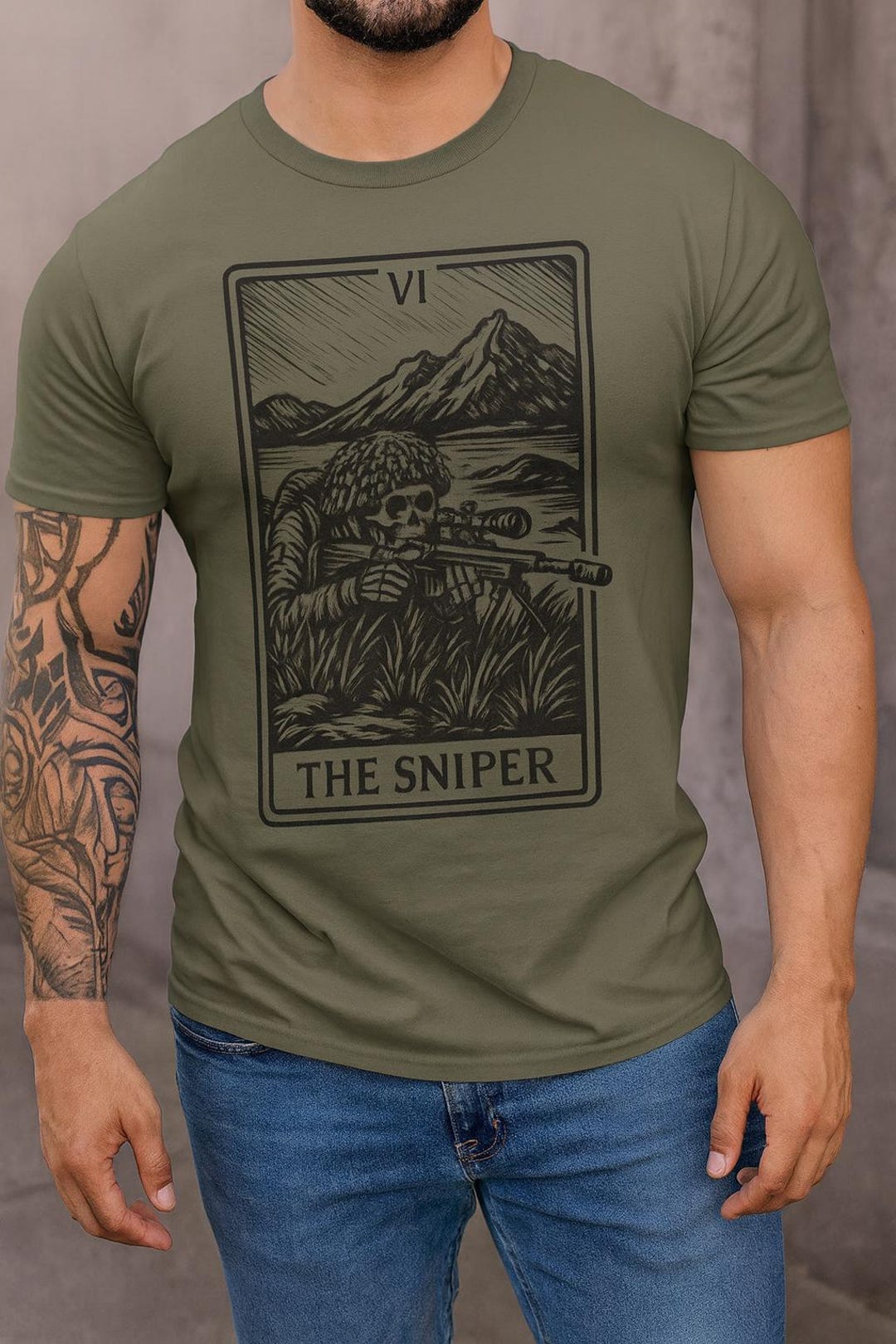 Comfort Color Gift Tarot Card the Sniper Shirt Military Tactical ...