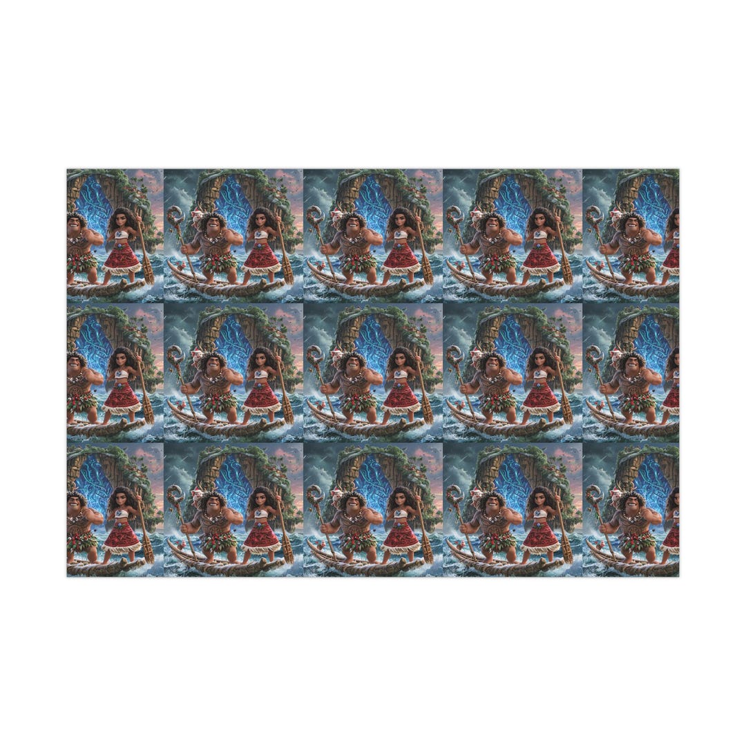 Tropical Gift Wrap Papers | Moana Themed Wrapping Paper for Kids ...