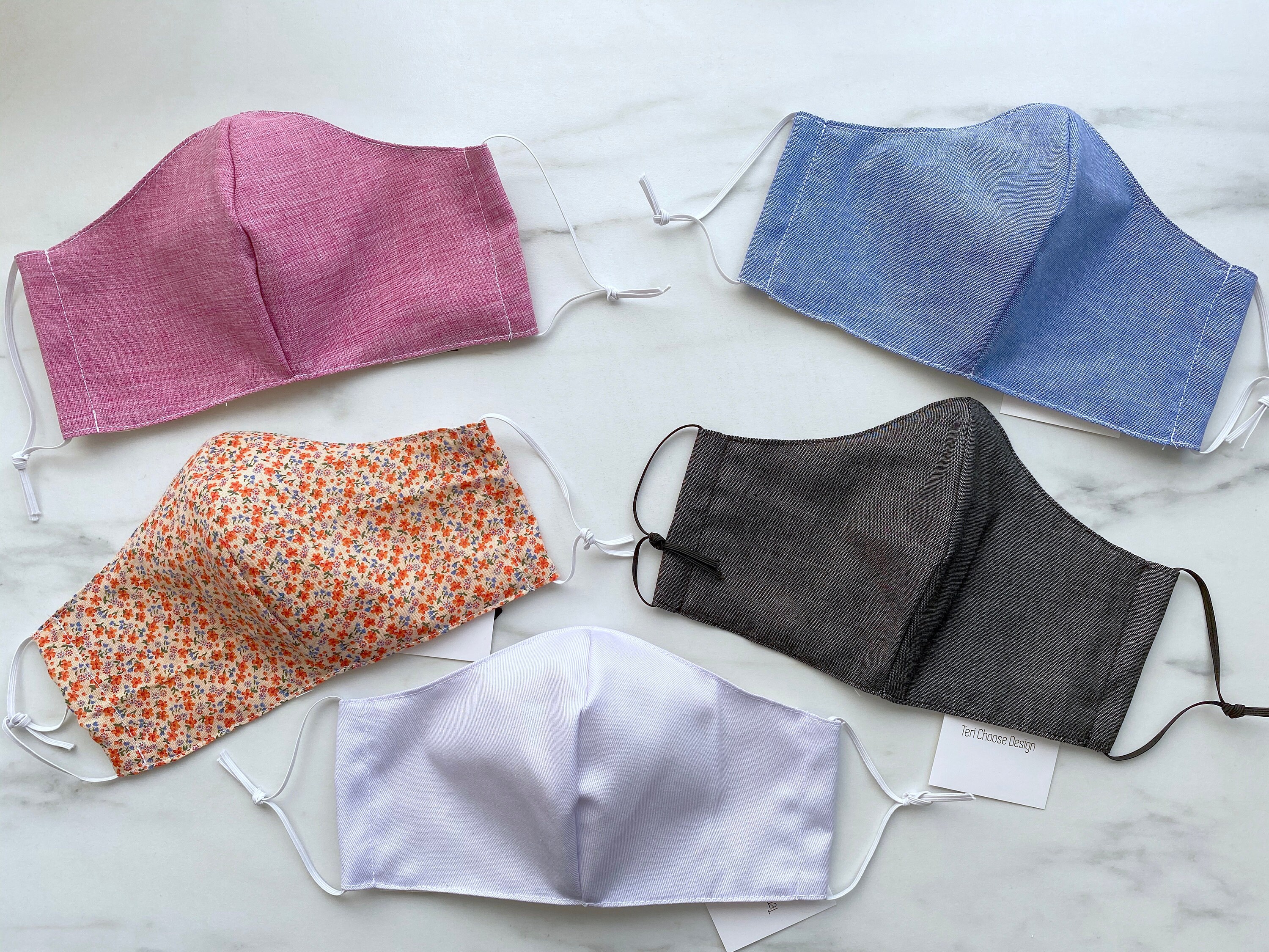 Light Weight Cotton Fabric Face Masks for Adults & Kids With - Etsy