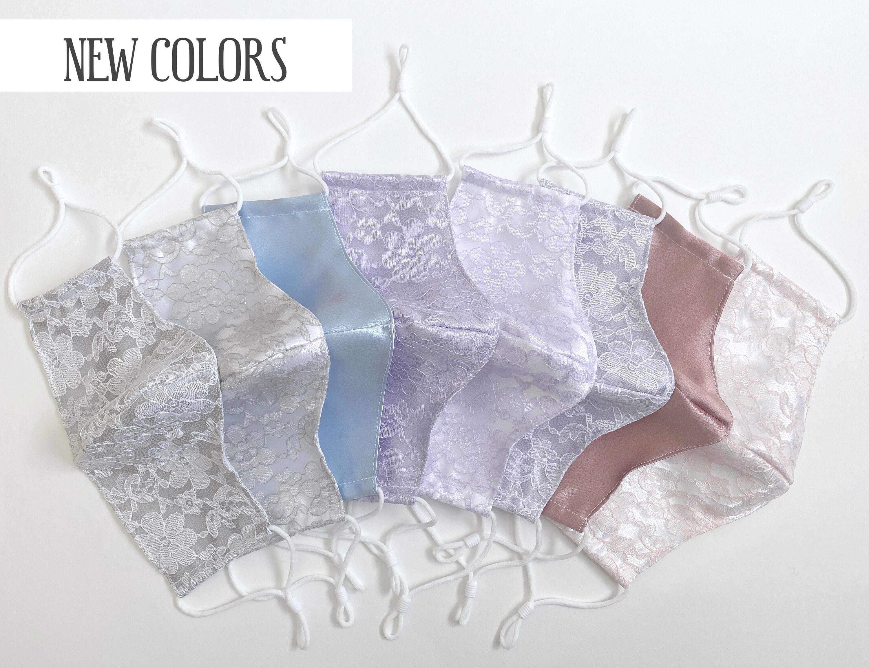 Formal / Prom Satin Lace Fabric Face Masks With Adjustable - Etsy