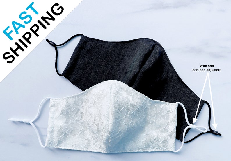 Formal / Prom Satin Lace Fabric Face Masks With Adjustable - Etsy