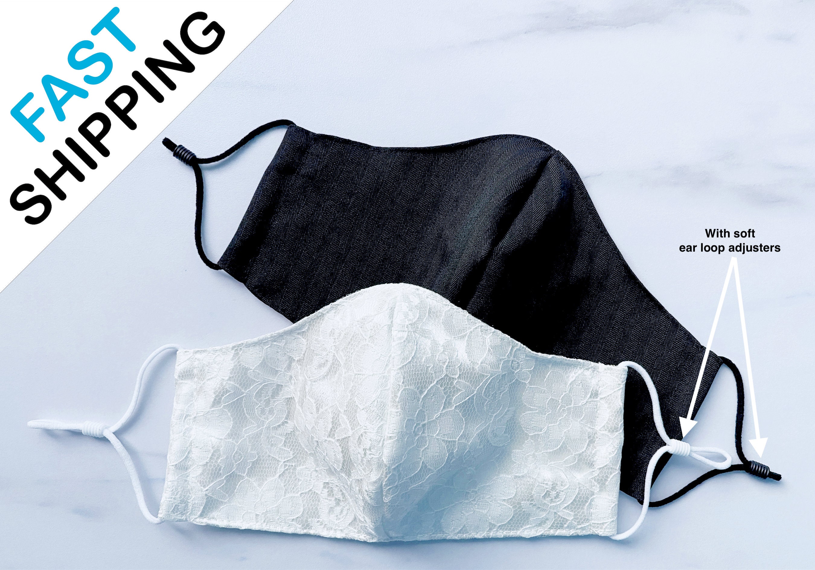 Formal / Prom Satin Lace Fabric Face Masks With Adjustable - Etsy