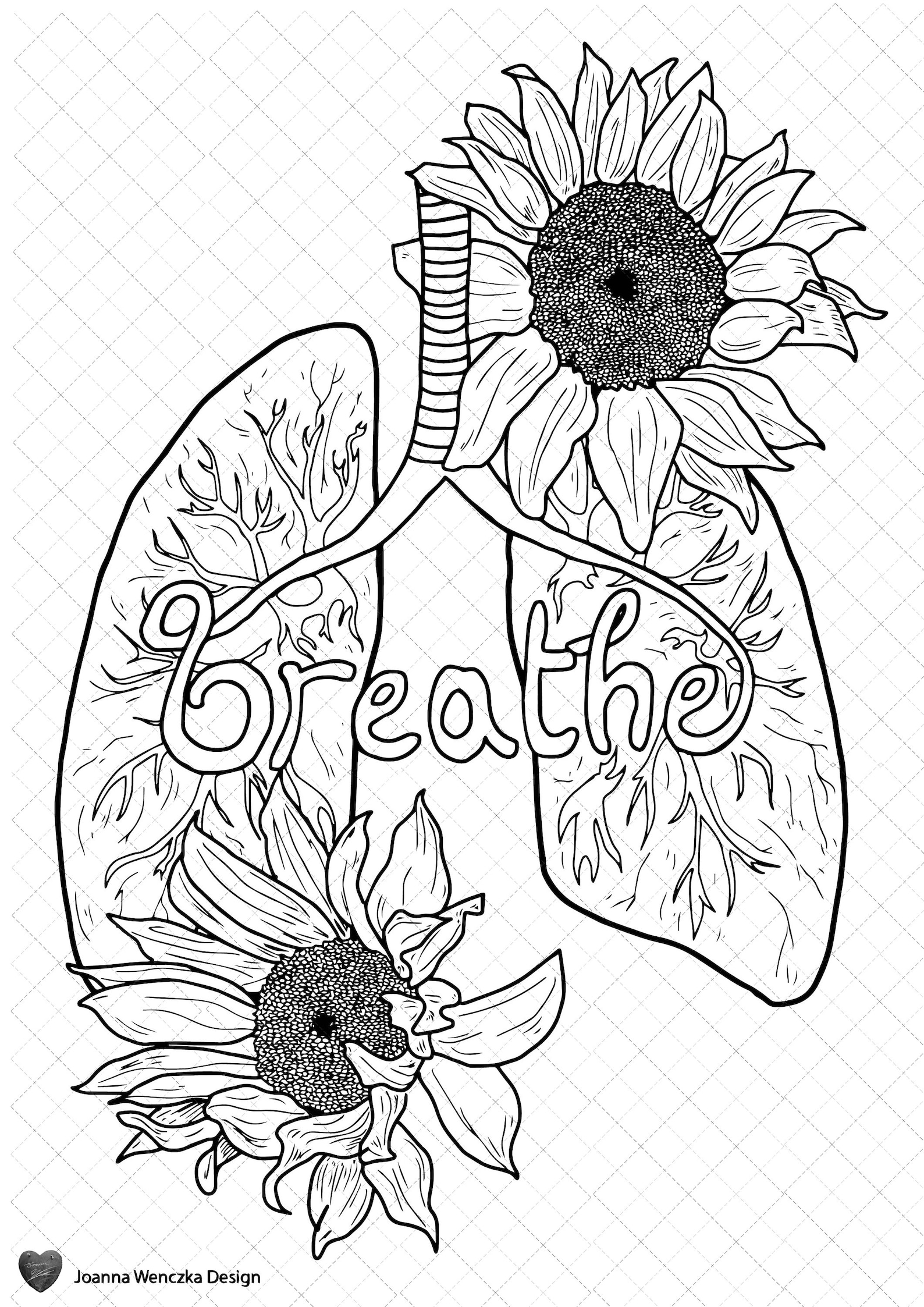 Breathe Colouring Page Printable , Coloring Page for Adults Children ...