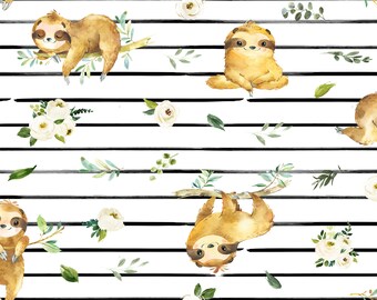 Sloth Fabric by the Yard - Etsy