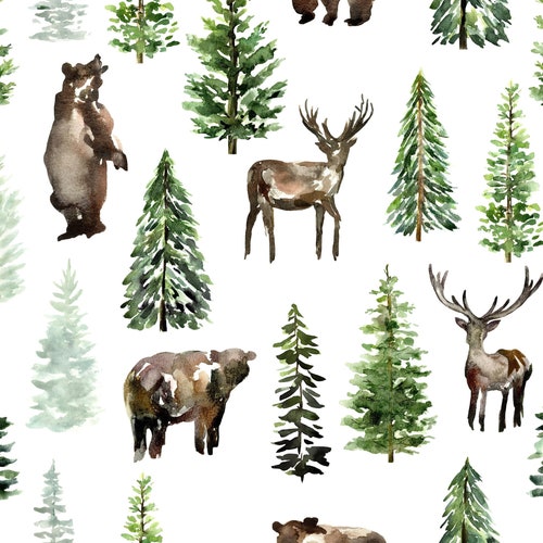 Woodland Nature Fabric by the Yard. Quilting Cotton Organic - Etsy