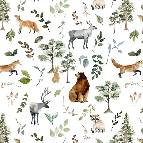Woodland Fabric - Etsy