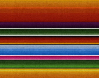 Mexican Style Stripe Fabric Orange Mexican Serape Stripes by ...