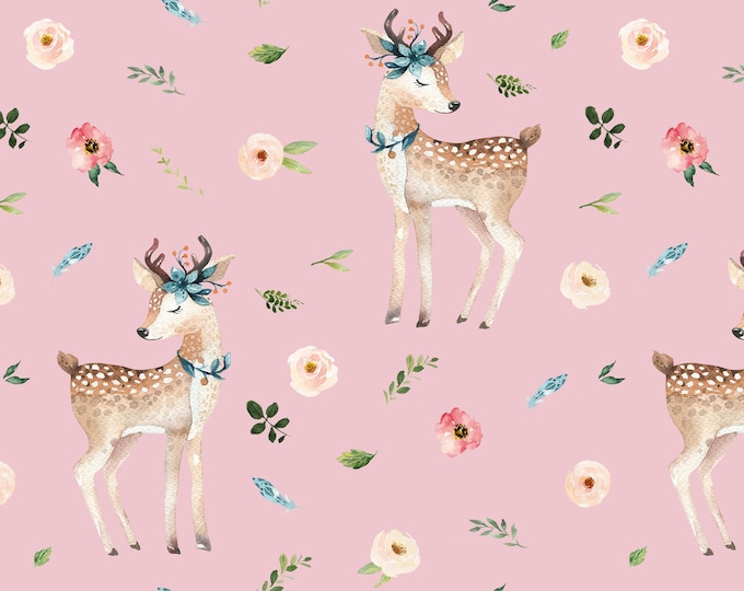 Cheater Quilt Pink Fabric Deer Cheater Quilt Wholecloth You Are so ...