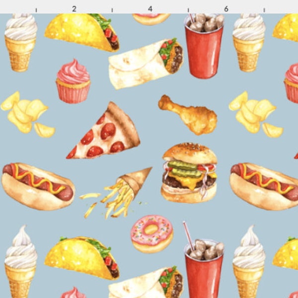 Food Fabric - Etsy