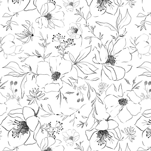 Coral Floral Fabric By The Yard Quilting Cotton Organic Etsy