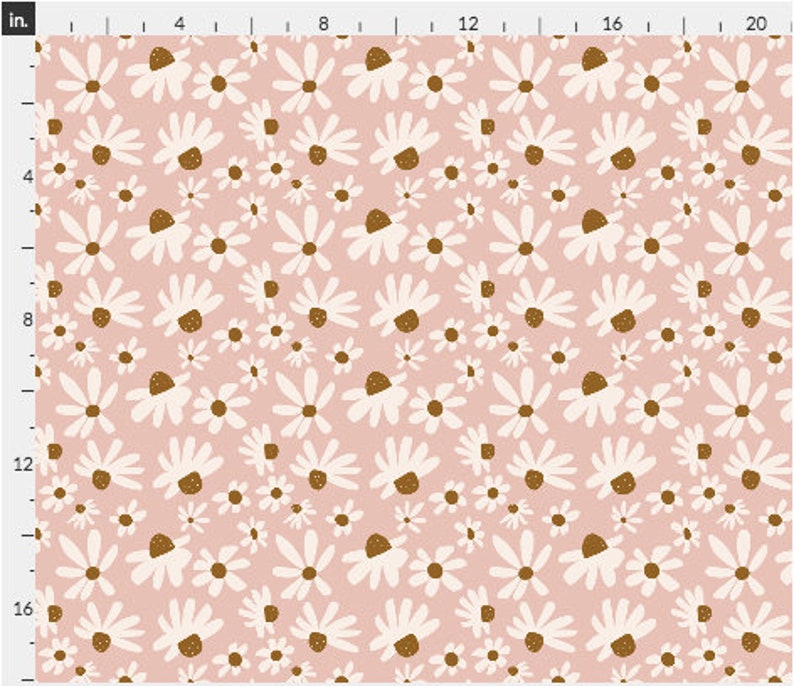 Daisy Floral Fabric by the Yard. Quilting Cotton Knit | Etsy