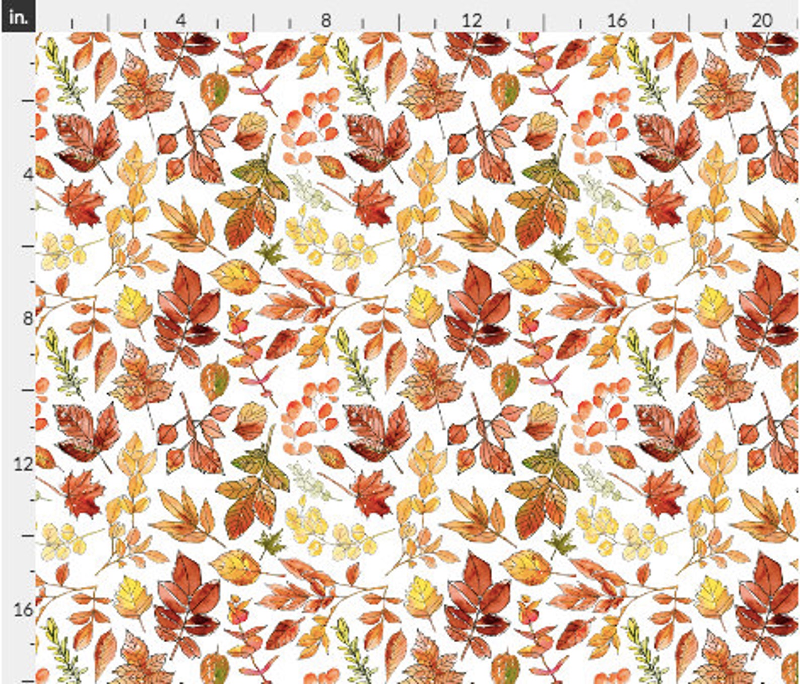 Fall Leaves Fabric by the Yard. Autumn Fabric Watercolor - Etsy