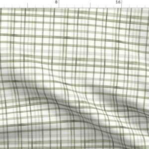 Painted Plaid in Earthy Green Fabric by the Yard. Quilting Cotton ...