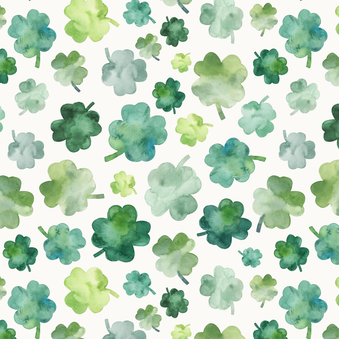 Shamrock Shuffle Fabric by the Yard - Four Leaf Clover, St Patricks Day ...