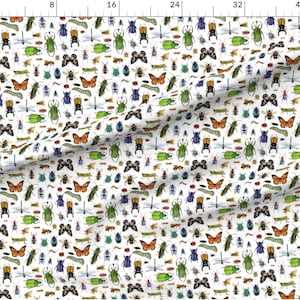 Bugs, Butterflies and Insects Fabric - Quilting Cotton, Organic Knit ...