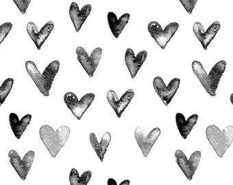 So Very Loved Fabric so Very Loved Black and White by Littlearrowdesign ...
