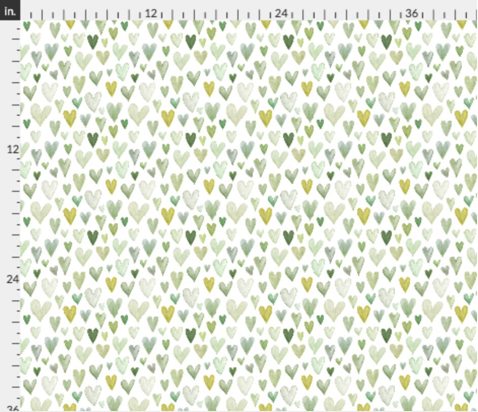 Sage Hearts Fabric by the Yard. Quilting Cotton Organic Knit - Etsy