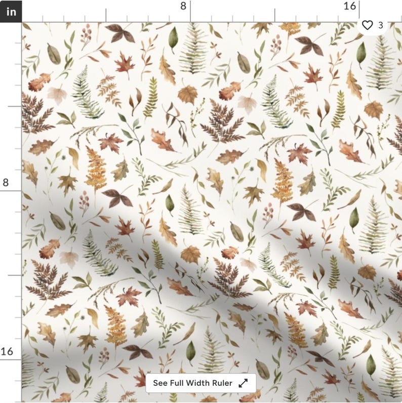 Fall Leaves Fabric by the Yard. Botanical, Autumn Foliage, Leaf, Quilting Cotton, Poplin, Knit ...