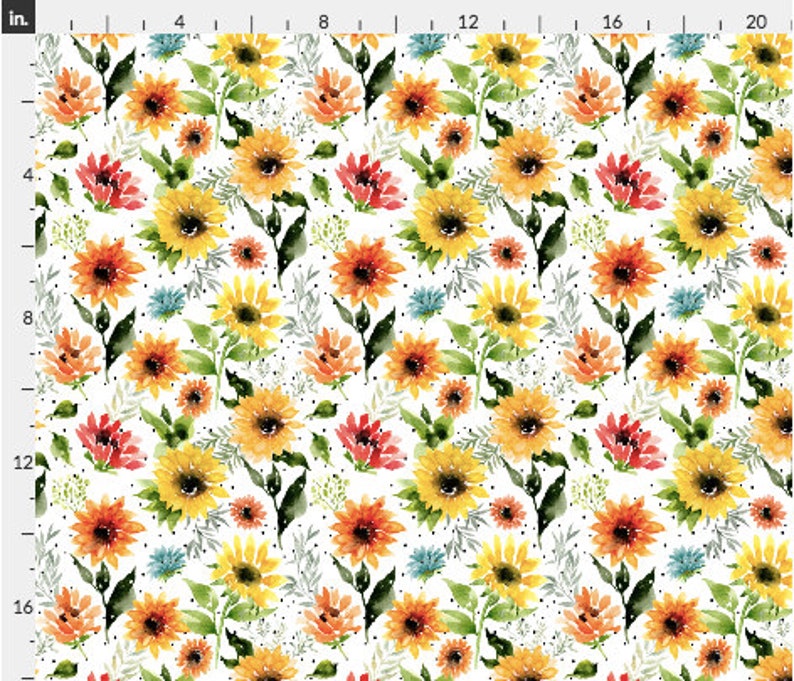Wild Sunflowers Fabric by the Yard. Quilt Cotton Knit - Etsy UK