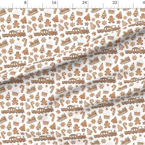 Christmas Gingerbread Cookie Fabric - Baking, Cookies, Santa, Sleigh ...