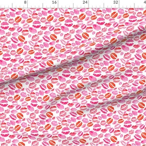 Kisses for Days Fabric - Lips, Lipstick, Make-up, Love - Quilting ...