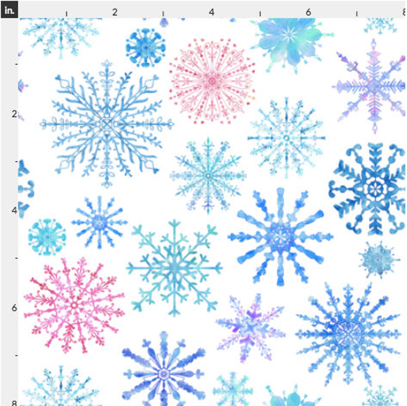 Winter Snowflakes Fabric by the Yard. Quilting Cotton Knit - Etsy