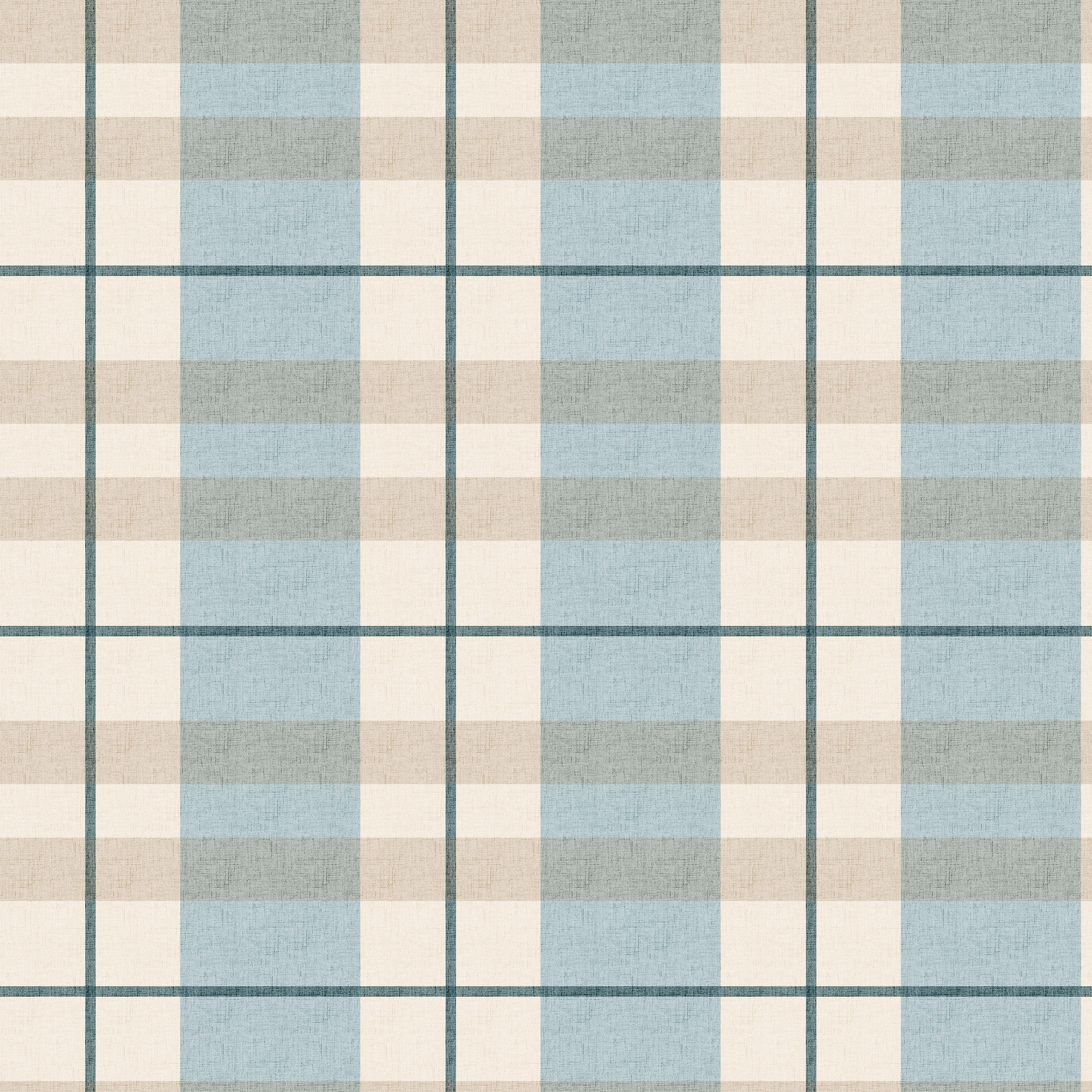 Beige and Pale Blue Plaid Fabric by the Yard. Quilting Cotton, Poplin ...