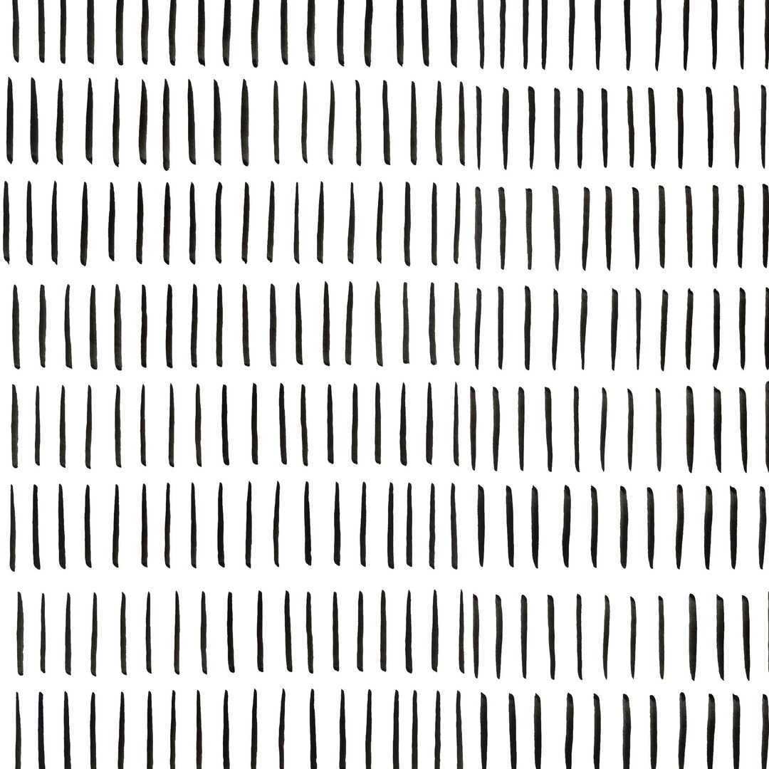 Dash Stripes - Watercolor Black and White Stripe, Monochrome, Striped ...