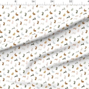 Cute Bunny Fabric by the Yard. Boho Bunnies, Easter Rabbit Fabric ...
