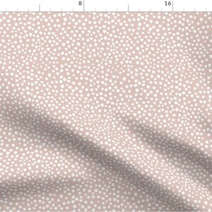 Peach Blush Dots Fabric in Quilting Cotton, Poplin, Organic Knit ...