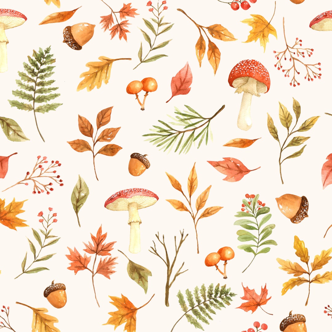 Fall Foliage Fabric by the Yard. Quilting Cotton, Organic Knit, Jersey ...