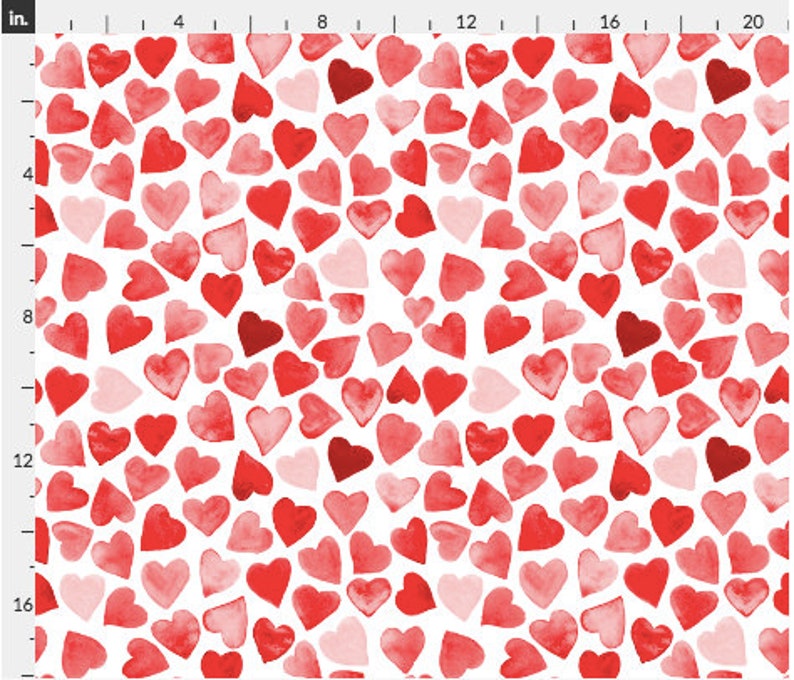 Red Hearts Fabric By The Yard Quilting Cotton Organic Knit Etsy