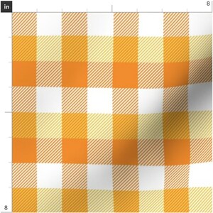 Candy Corn Plaid Fabric by the Yard. Quilt Cotton, Organic Knit, Jersey ...