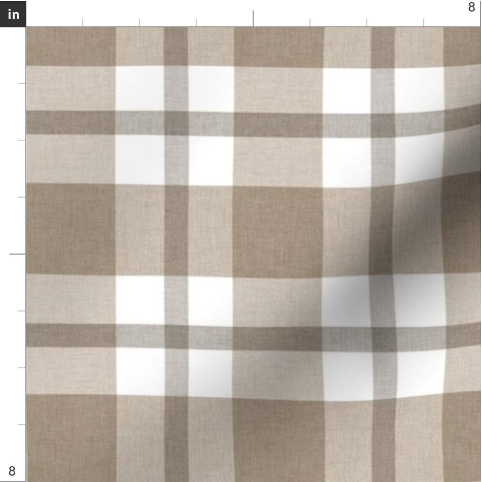 Rustic Light Brown Plaid Fabric by the Yard. Quilting Cotton, Poplin ...