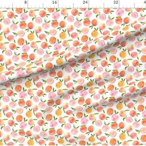 Peach Fabric - Summer Fruit Peaches - Quilting Cotton, Poplin, Organic ...