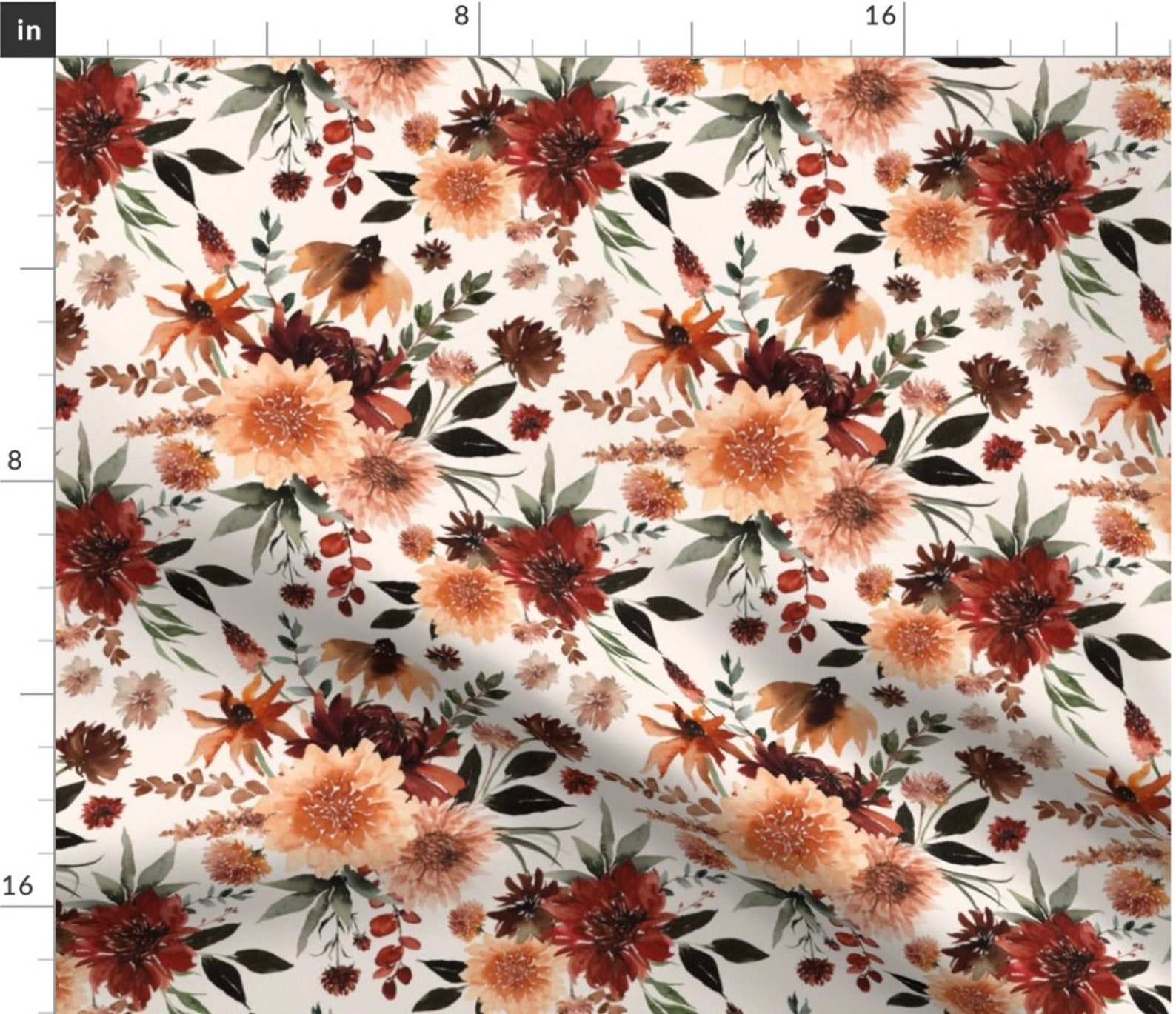 Wilder Fall Floral Fabric by the Yard. Autumn, Botanical, Nature ...