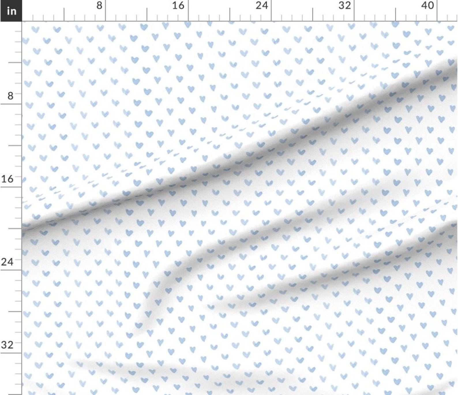 Blue Heart Fabric by the Yard. Quilting Cotton, Sateen, Organic Knit ...