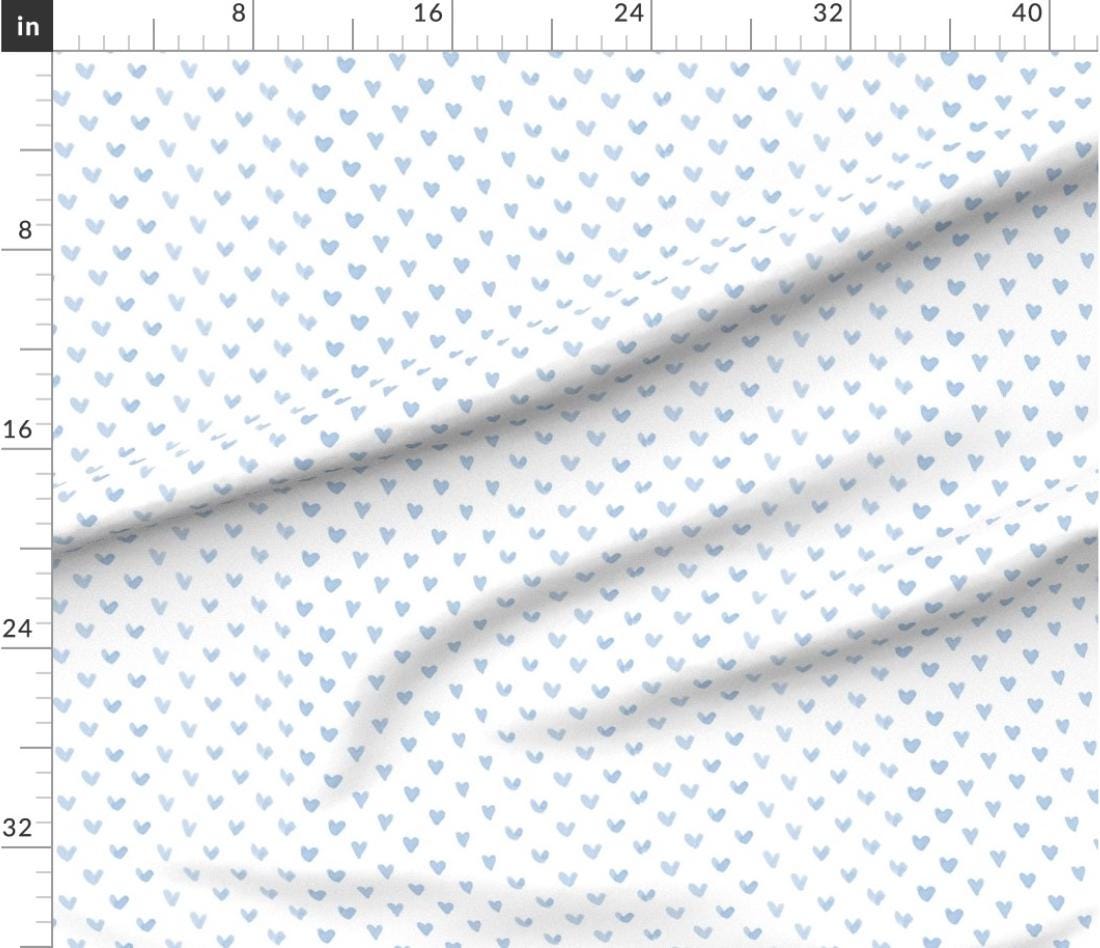 Blue Heart Fabric by the Yard. Quilting Cotton, Sateen, Organic Knit ...