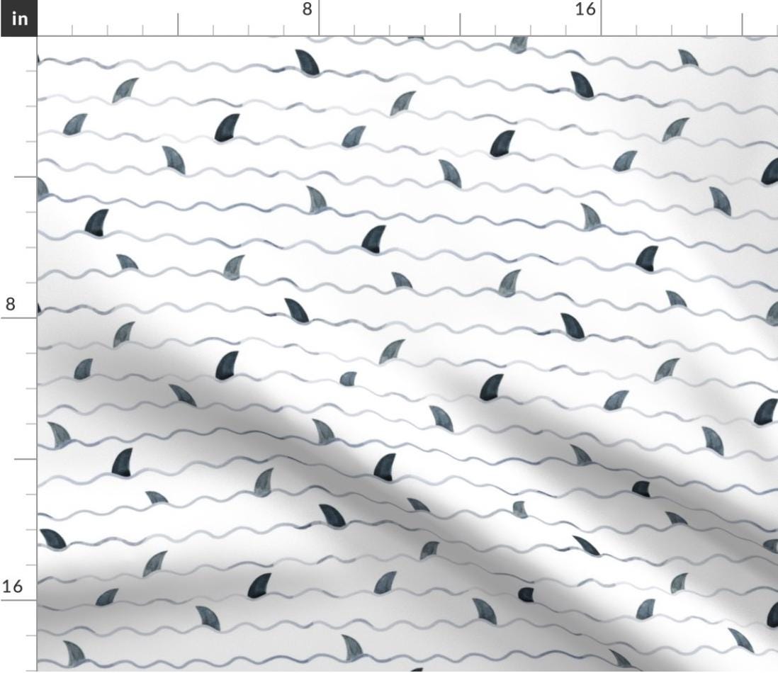 Shark Fin Fabric by the Yard. Summer Boy, Gender Neutral, Sharks, Jaws ...