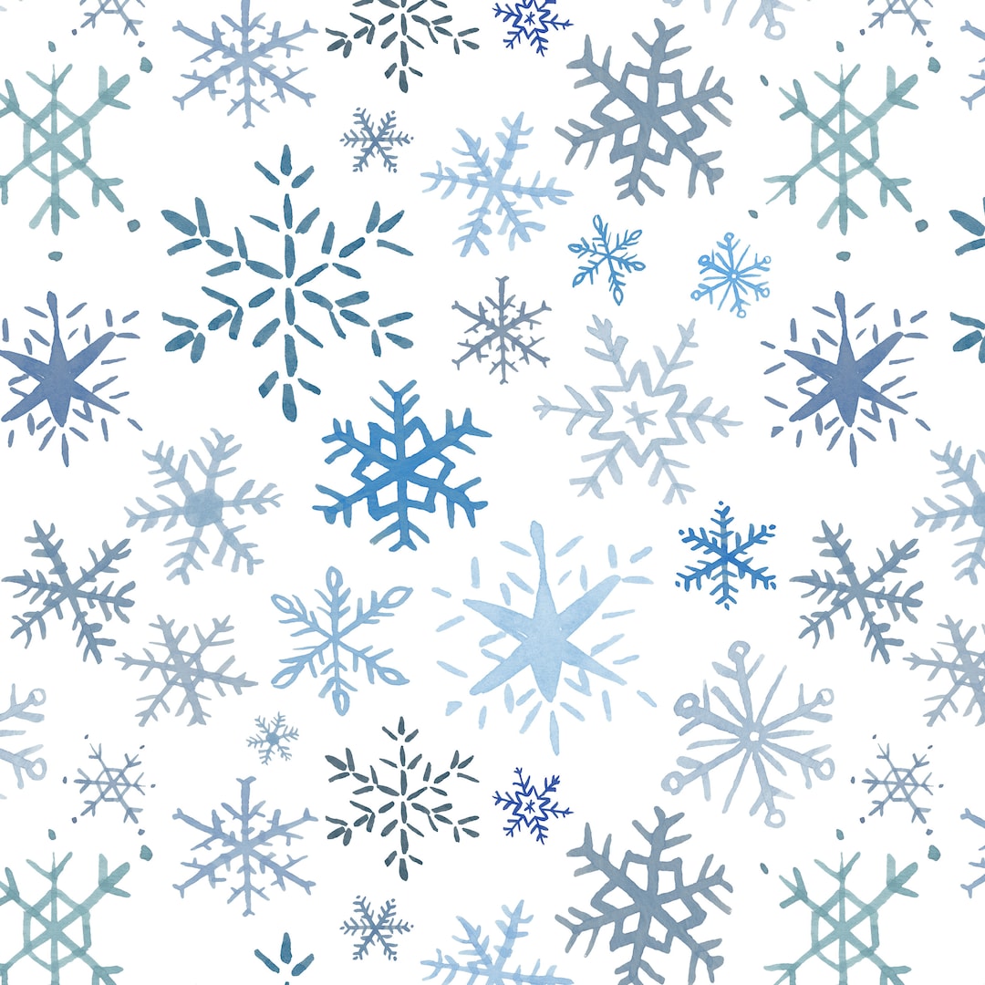 Winter Snowflakes Fabric by the Yard. Quilting Cotton, Knit, Jersey, or ...