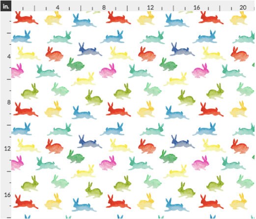 Colorful Bunnies Fabric by the Yard. Quilting Cotton Organic | Etsy