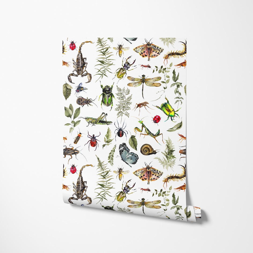 Bug and Insect Wallpaper - Peel and Stick Removable and Prepasted ...