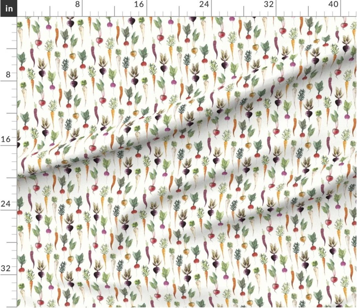 Root Vegetables Fabric by the Yard. Quilting Cotton, Poplin, Knit, Home ...