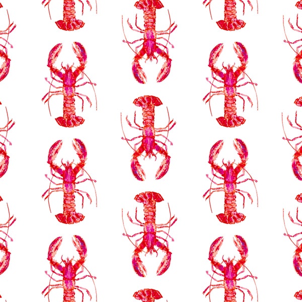 Lobster Print Fabric - Etsy