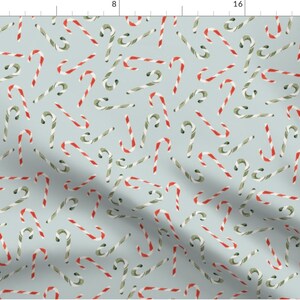 Candy Cane Fabric - Watercolor Noel Candy Canes, Christmas, Holidays ...