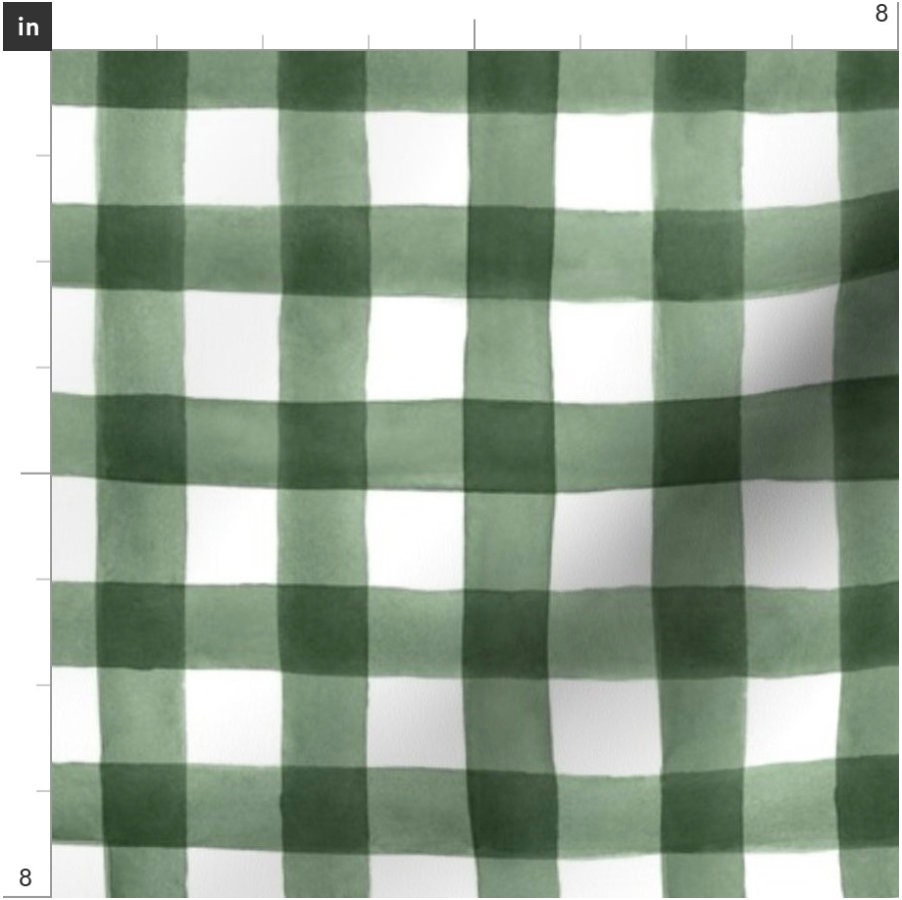 Woodland Dark Green Buffalo Check Plaid Fabric by the Yard. Quilting ...
