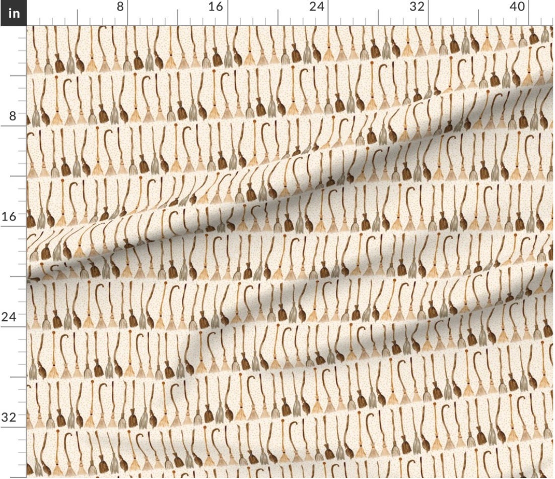 Wicked Broom Fabric by the Yard. Halloween Witch, Broomstick, Magical ...